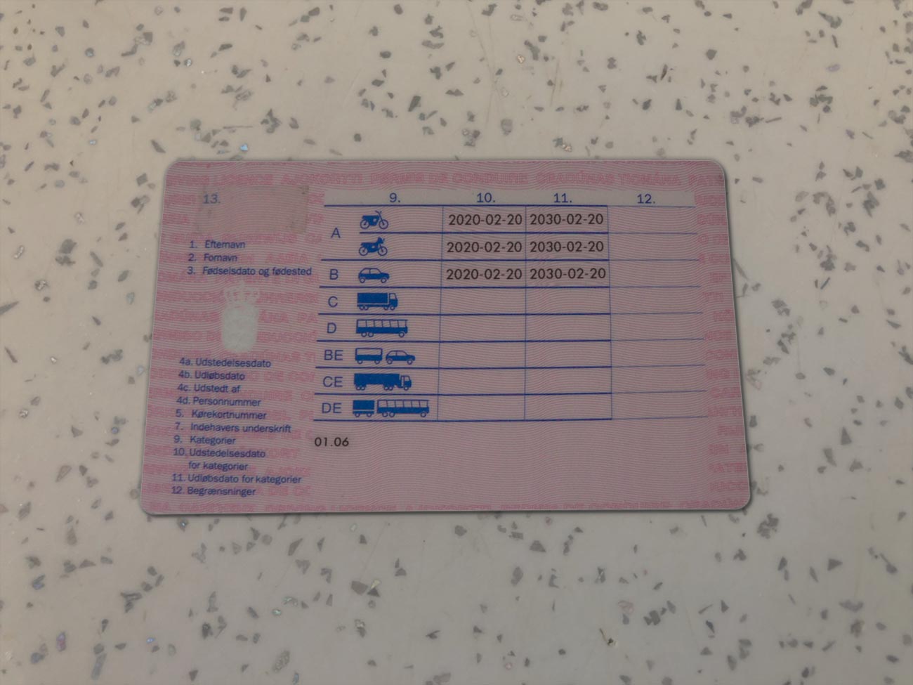 Denmark Driver License PSD Template – PSD Craftify