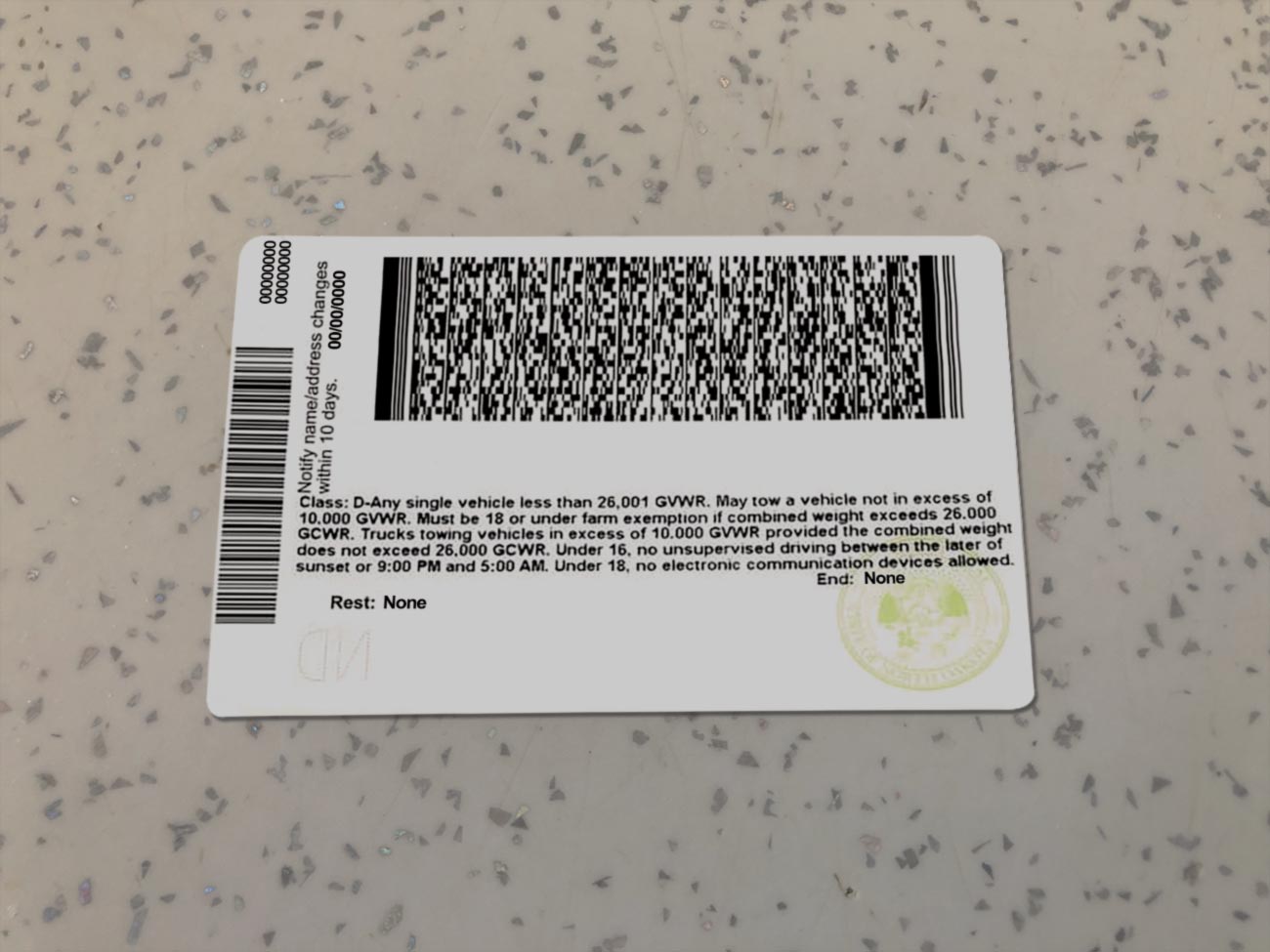 North-Dakota Driver License PSD Template – PSD Craftify