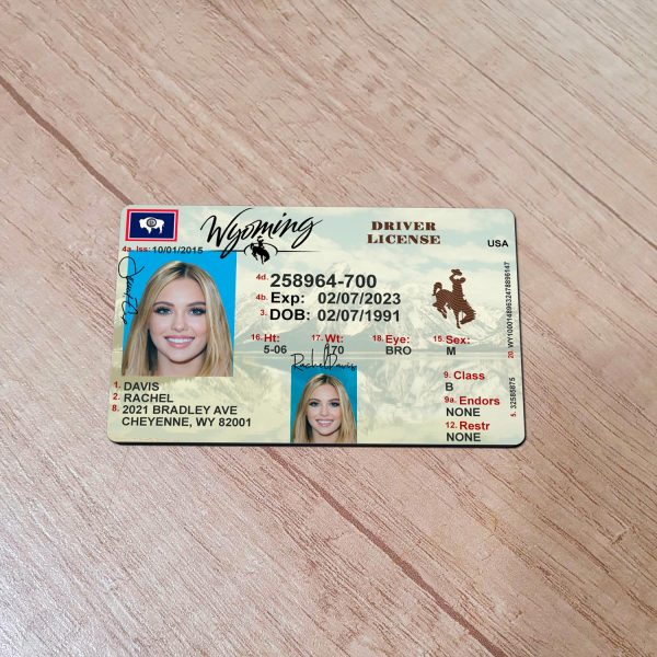Wyoming Driver License PSD Template – PSD Craftify